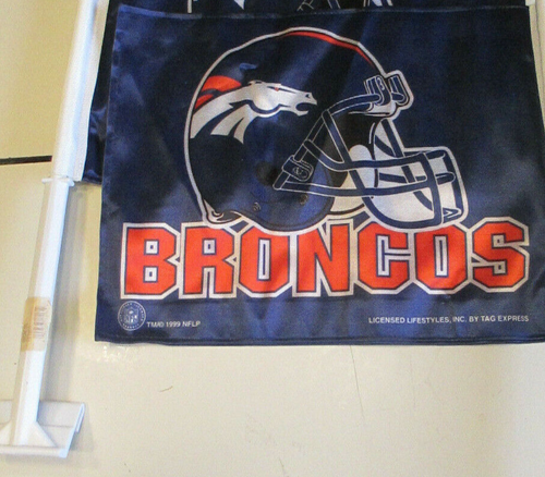 Denver Broncos Car Flag NFL Window Mount 2-Sided 11X14 NOS USA Made | eBay