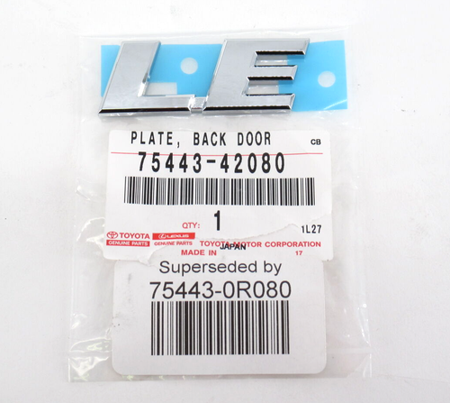 Genuine OEM Toyota 75443-0R080 Rear "LE" Nameplate Emblem Badge 2019 ...