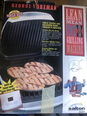 ** NEW George Foreman Family Size Plus Grill w/ Cookbook GR26CB EXTRA ...