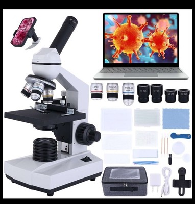 compound monocular microscope 40x-2000x magnification Coaxial coarse ...