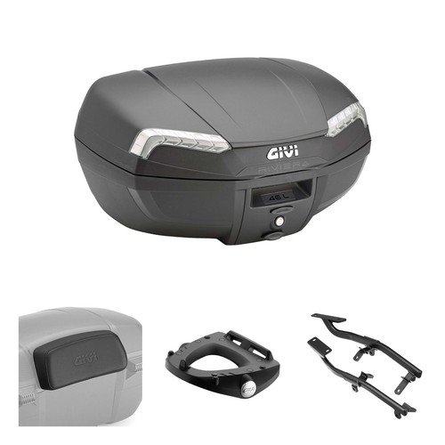 Kit De Top Case GIVI E46 RIVIERA TECH Noir PIAGGIO 125 Pour Vespa GTS ...