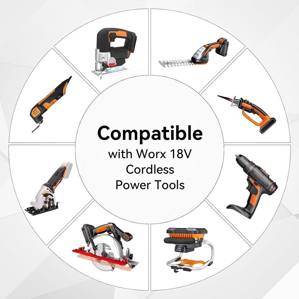 2x 4800mAh WA3127 NiMH Battery for WORX 18 V WA3152 WG150 WG15 WG152 ...