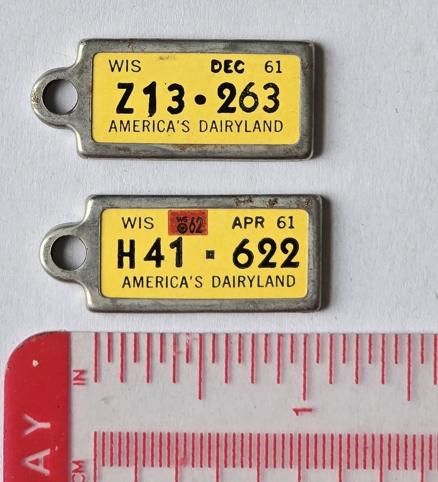 Disabled American Veterans - Vintage Wisconsin License Plate Tag Key ...
