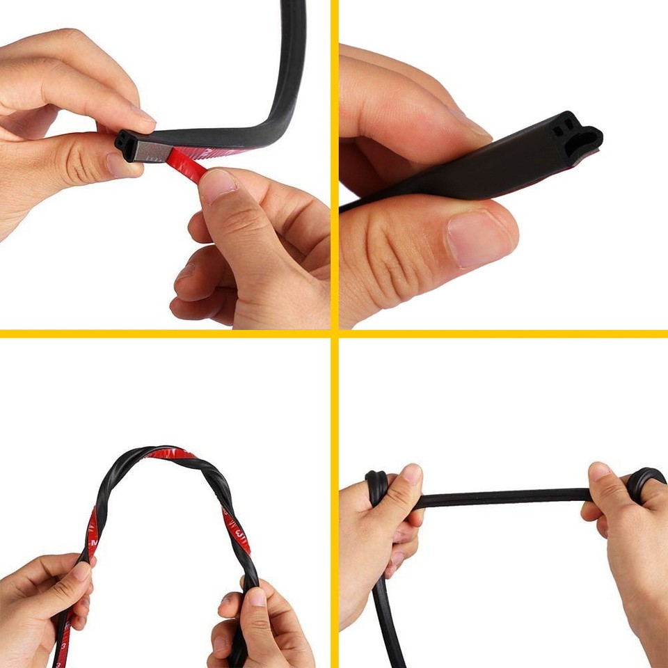 UK Black Rubber 10M L Channel Edging Edge Protect Protection Trim Seal ...