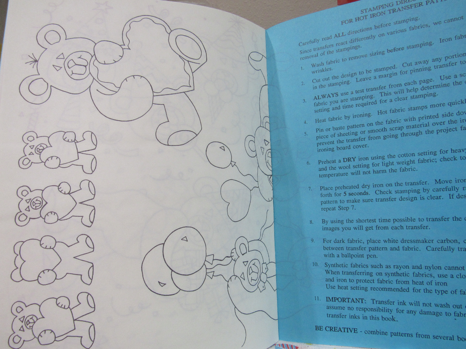 Aunt Marthas Teddy BEARS Iron On Embroidery Transfers Book 358 Baby ...