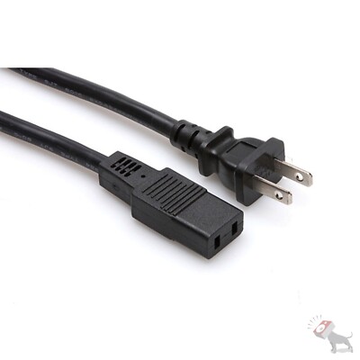 Hosa Technology 8ft PWC-178 Power Cord IEC C9 NEMA 1-15P Cable | eBay