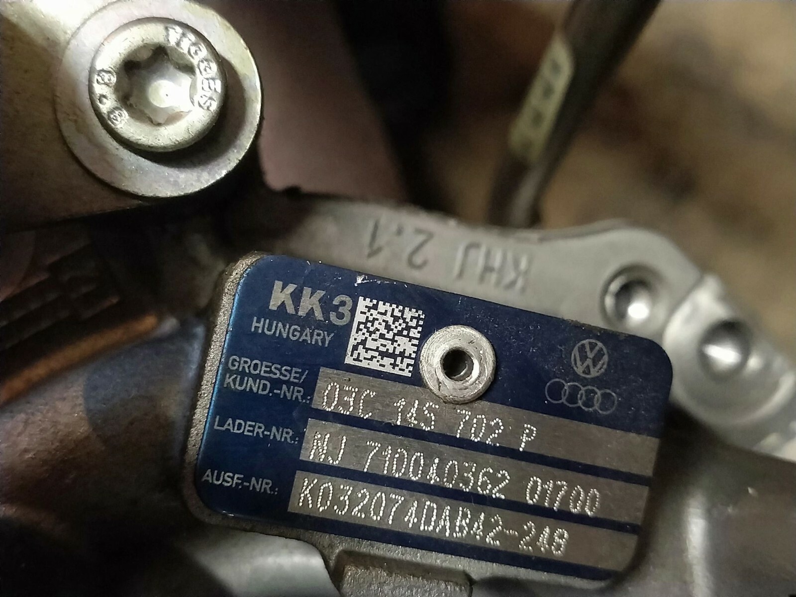 VOLKSWAGEN VW POLO GTi 2011 TURBO CHARGER 1.4 L 4 CYL PETROL ...