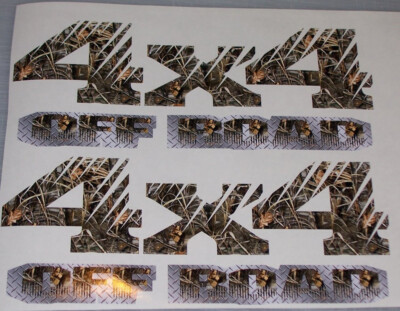 PAIR 4x4 Off Road M4 Camouflage Diamond Plate Decals Stickers FIT ...