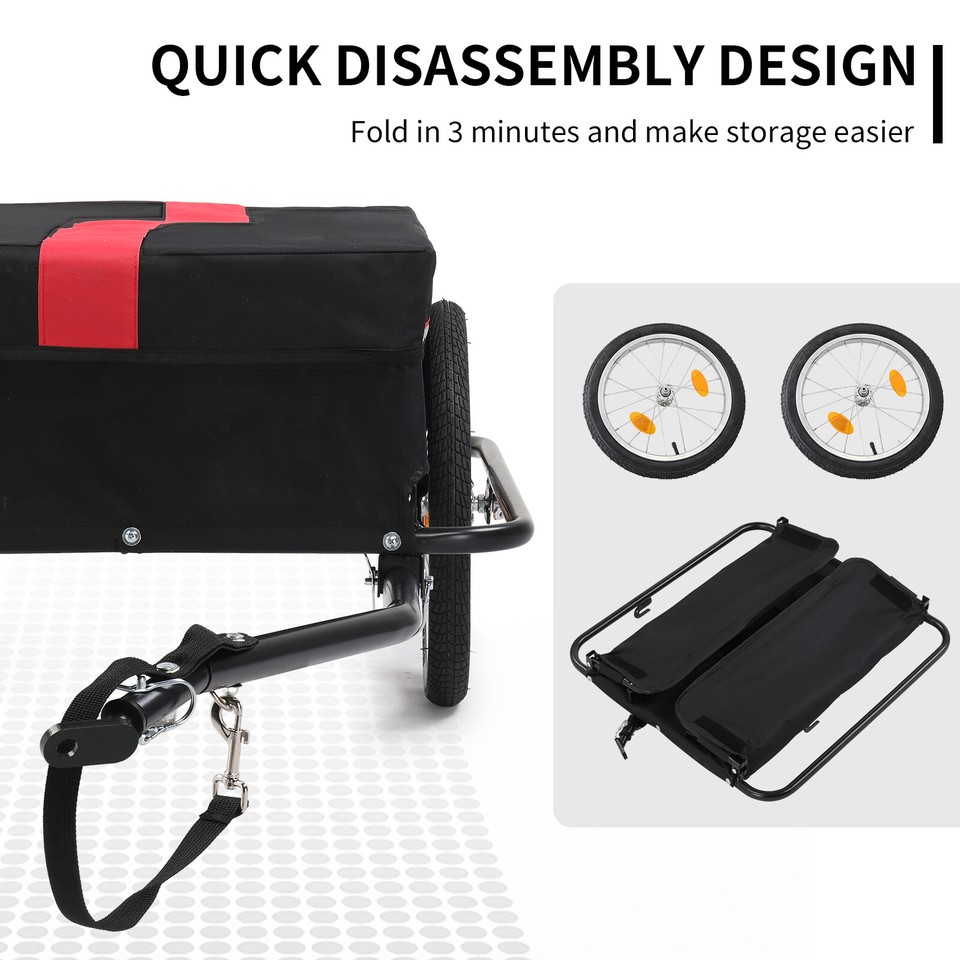 Foldable Bike Cargo Trailer with Universal Bike Hitch Bicycle Wagon ...