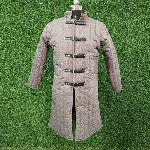 Thick Padded Gambeson Coat Medieval Full Sleeve Long Length Aketon ...