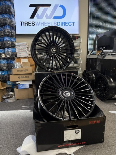 22" Staggered Road Force Wheels RF22 Gloss Black Rims 22x9 & 22x10.5 ...