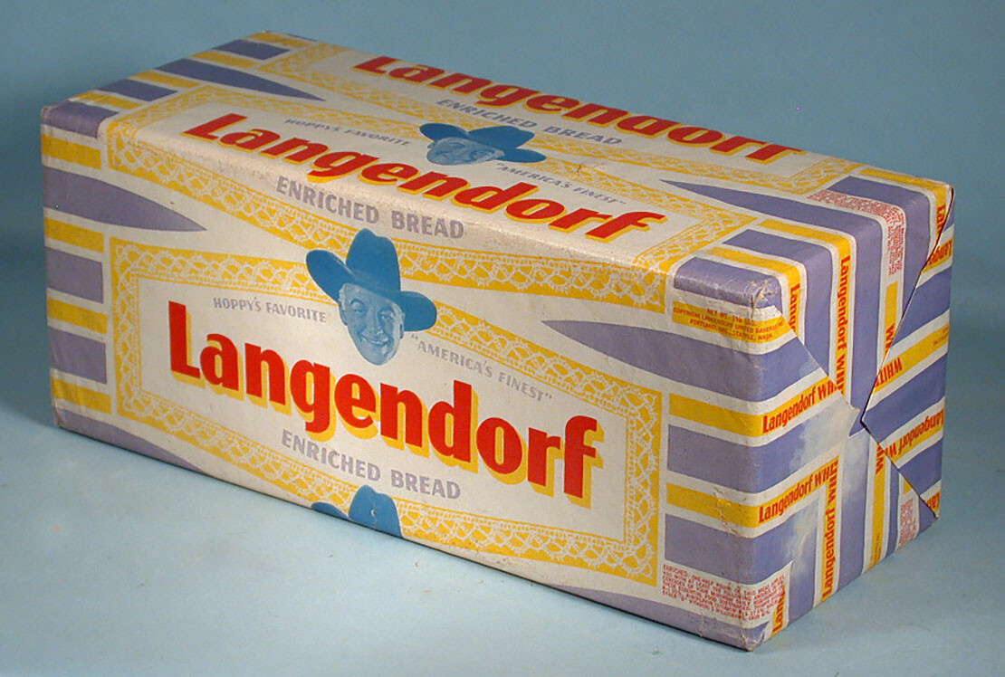 1950s Hopalong Cassidy Langendorf Bread Wrapper Display Loaf Cowboy ...