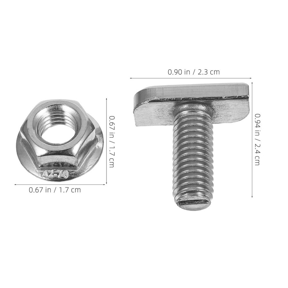 10 Sets M8 Thread T-slot Sliding Bolt Drop-in Stud Hydrofoil Tracks Nut ...