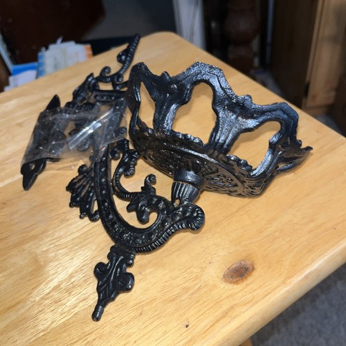 New 9" Cast Iron Wall Bracket For Oil Lamps, Early American / Victorian ...