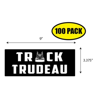 100 PACK 3.37"x9" TRUCK TRUDEAU Sticker Decal Humor Funny Gift ...