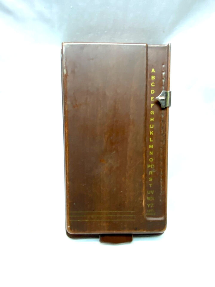 Vintage Bates List Finder Secretary Model G Metal Address Book Brown ...