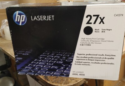 HP C4127X 27X Genuine Black Toner Cartridge SEALED Ruff BOX Laserjet ...