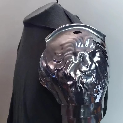 Armor Hand Forged SCA Lion Head Shoulder spaulder pauldron gladiator ...