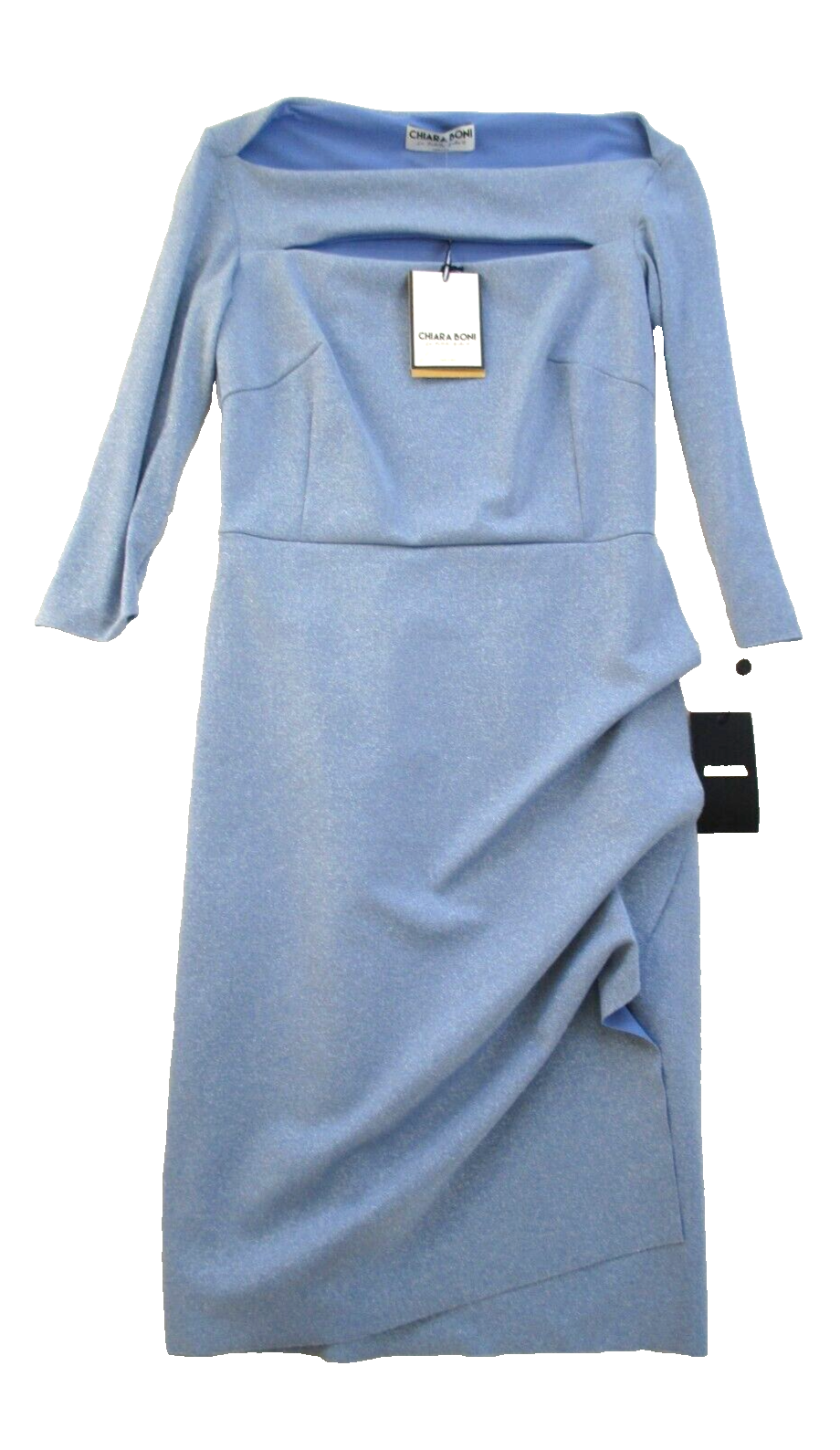 NWT Chiara Boni Kate Sugar Lurex Dress Cloud Blue 10 $695 No Offers | eBay