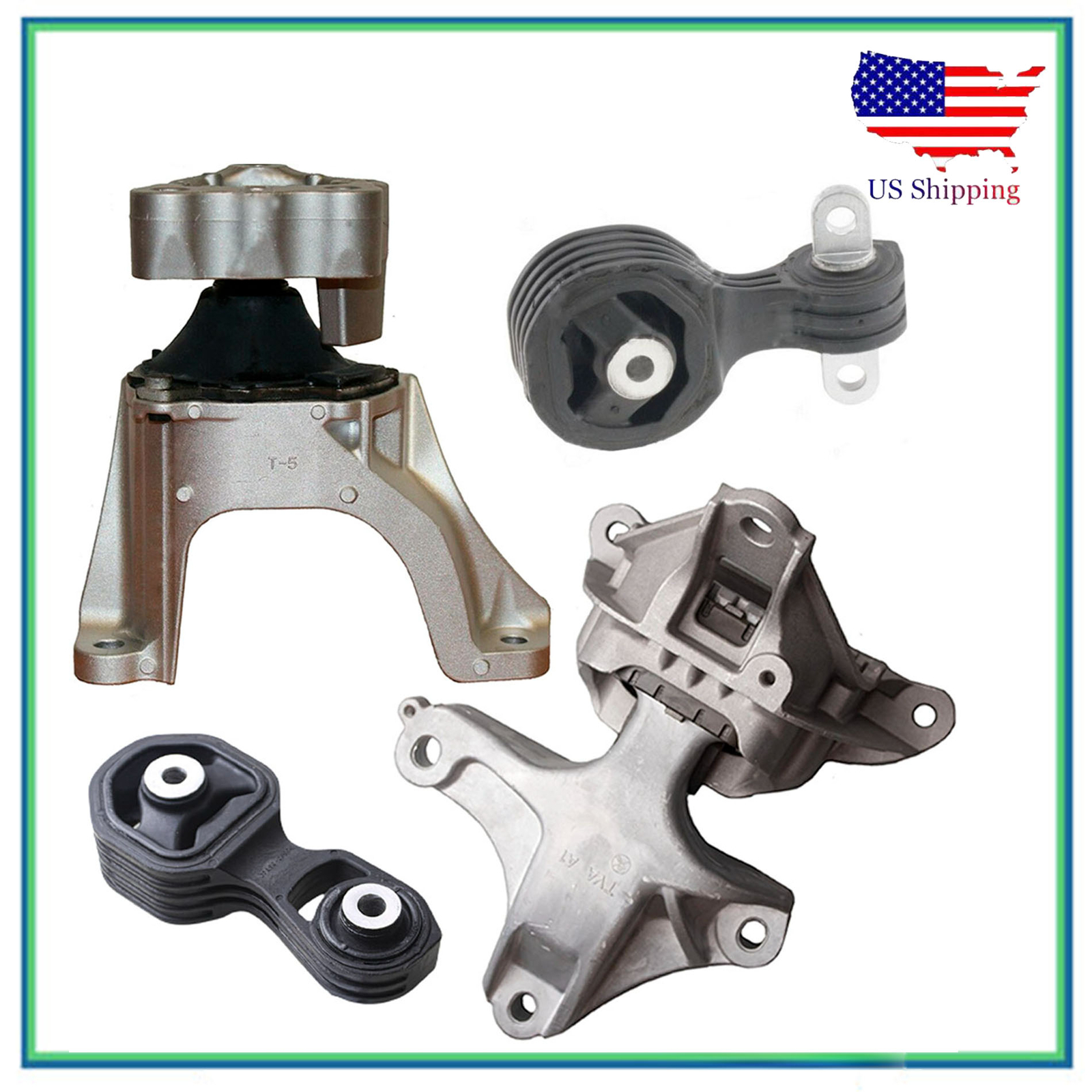 4PCS Engine Motor & Automatic Trans Mount w/Bracket For 18-22 Honda ...