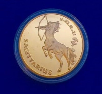 Gold Plated Astrological Sign Constellation Sagittarius Commemorative ...