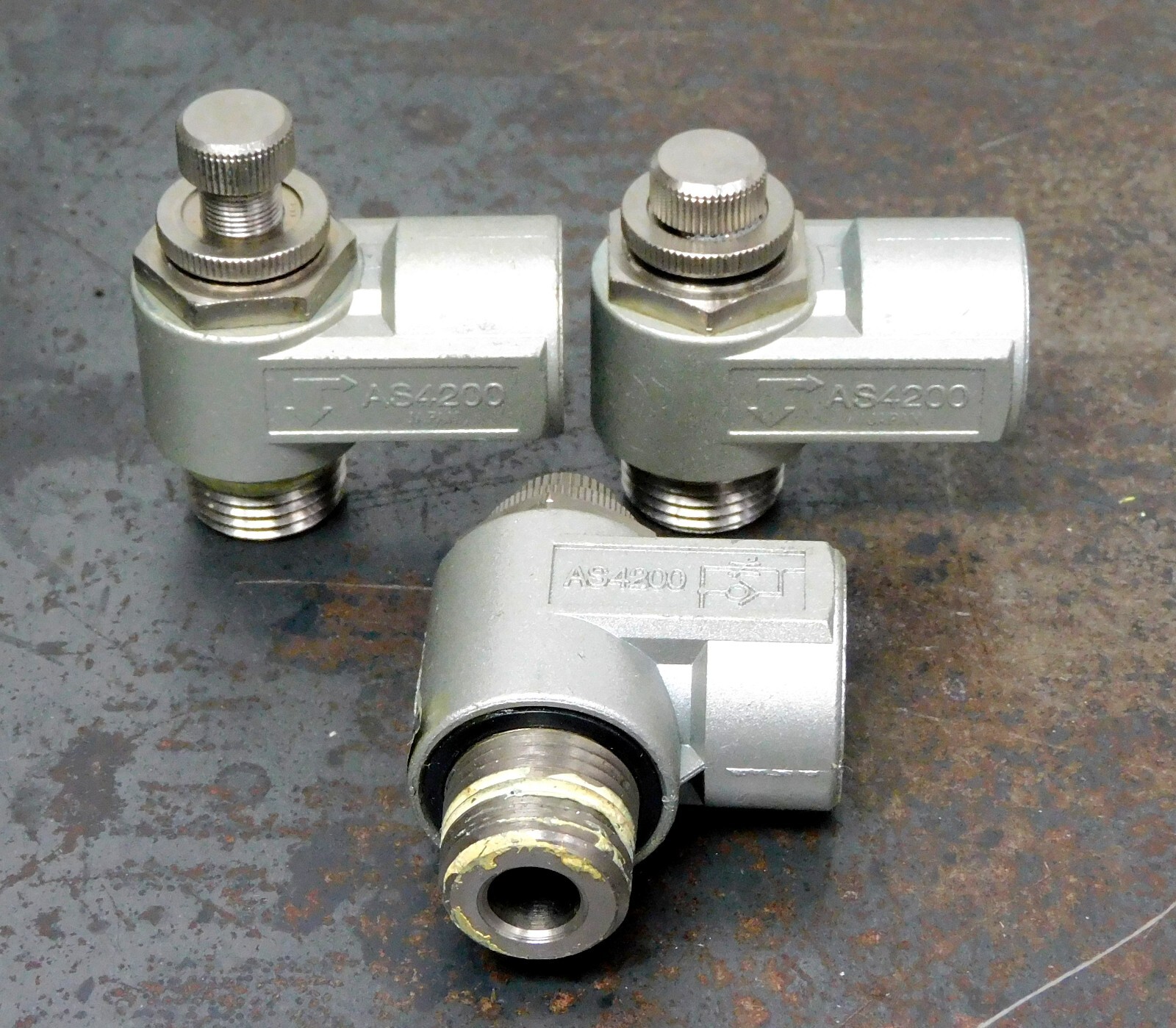 SMC - AS4200 Pneumatic Flow Control Valve Regulator 1/2" NPT Lot of ...