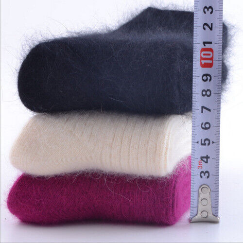 3 Pairs Women 100% Pure Wool Cashmere Socks Thermal Thick Boot ...