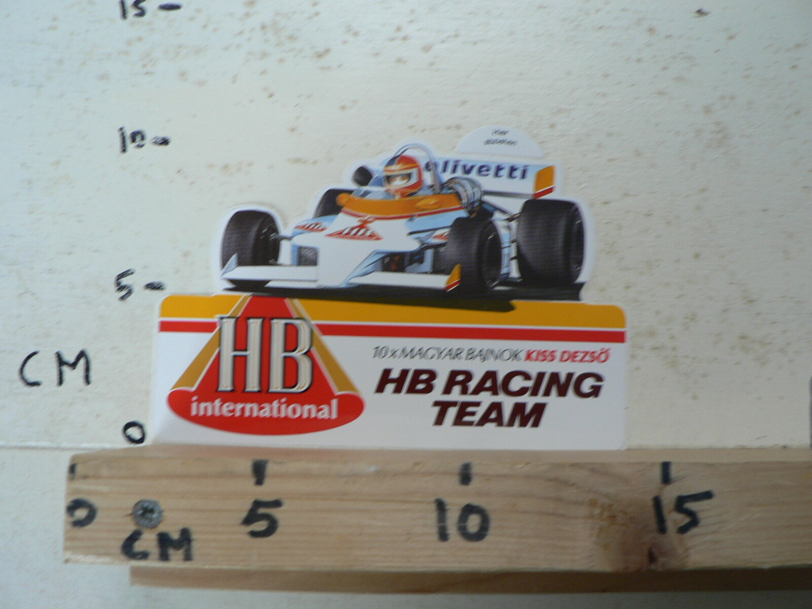 STICKER,DECAL HB RACING TEAM OLIVETTI KISS DEZSO FORMULA ONE F1 VINTAGE ...