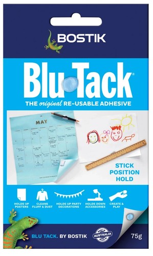 BOSTIK BLU TACK BLUTACK 75g RE-USABLE ADHESIVE PICTURE POSTER BLUTAK ...