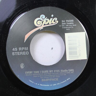 90'S 45 Babyface - Every Time I Close My Eyes (Radio Edit) / Lady, Lady ...