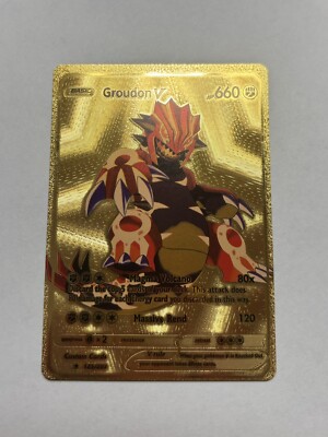Groudon V Gold Foil Fan Art Display Card NM | eBay