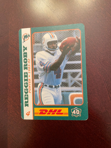 2005 DHL Miami Dolphins 40 Greatest Players Card #4 Punter Reggie Roby ...