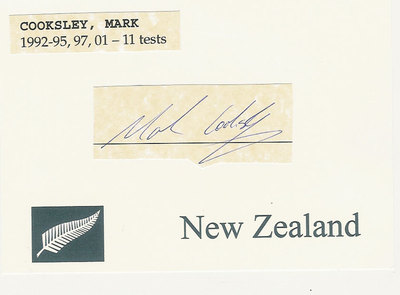 Mark Cooksley NZ ALL BLACK SIGNED RUGBY CARD | eBay
