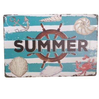 Beach Summer Ocean Seaside Metal Sign Gift | Colourful Nautical Themed ...