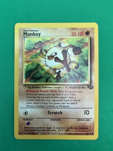 Mankey - 55/64- Jungle - 1999 - Pokemon - Near Mint | eBay