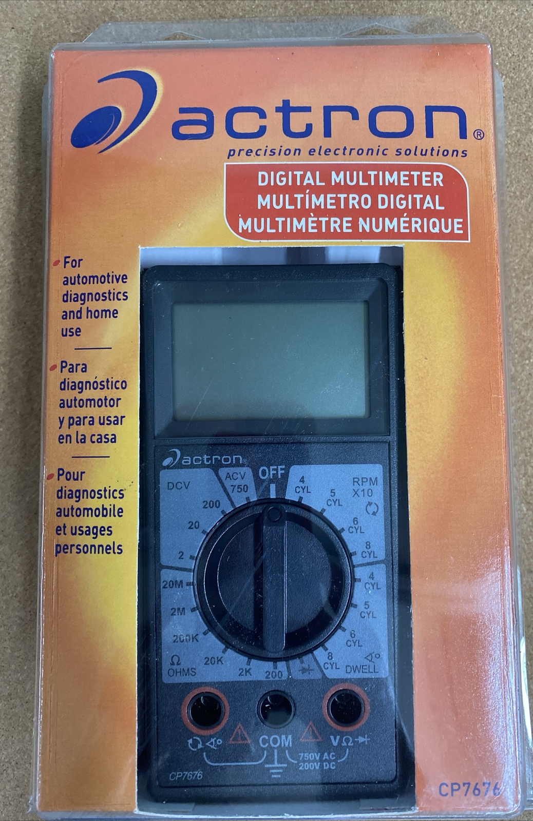 Actron Digital Multimeter CP7676 Test Fuel injectors, Dwell,Tach plus ...