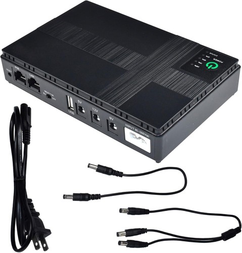 HQRP Mini UPS Battery Backup for Wifi Router 18W, Output 5V/9V/12V ...