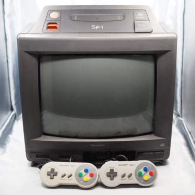 SHARP SF-1 Console System Nintendo Super Famicom Color TV 14G-SF1 ...