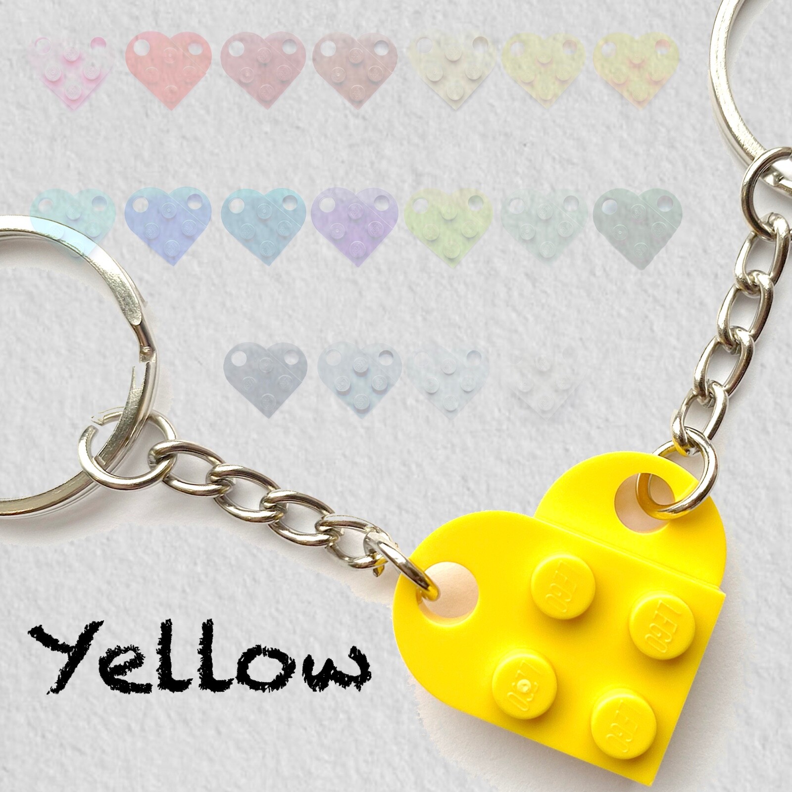 Heart Keyring / Keychain｜Made with LEGO bricks｜18 Colours｜Gift for Love ...