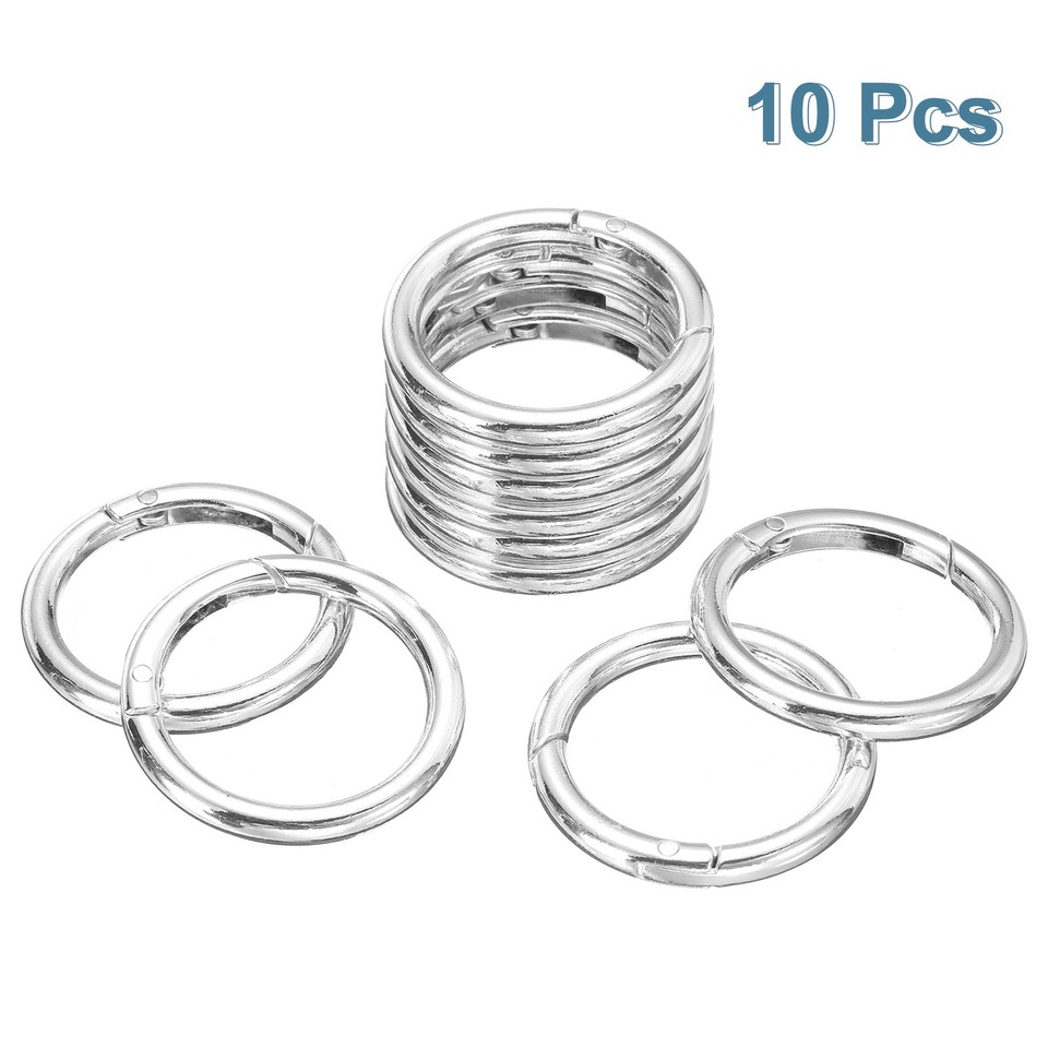 10pcs 41mm/1 5/8" Metal Spring O Ring Clip Snap Buckle Keyring, Round ...