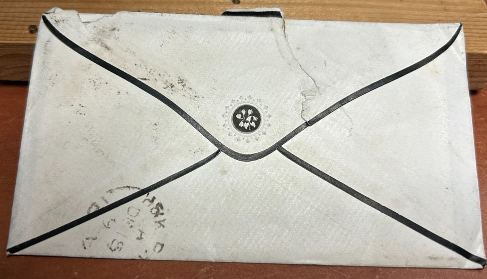 1871 Victorian mourning envelope 1d Penny Red Plate 140 with original ...