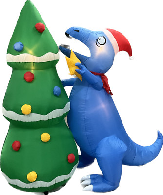 7ft Gemmy Airblown Inflatable Prototype Christmas T-Rex decorating Tree ...