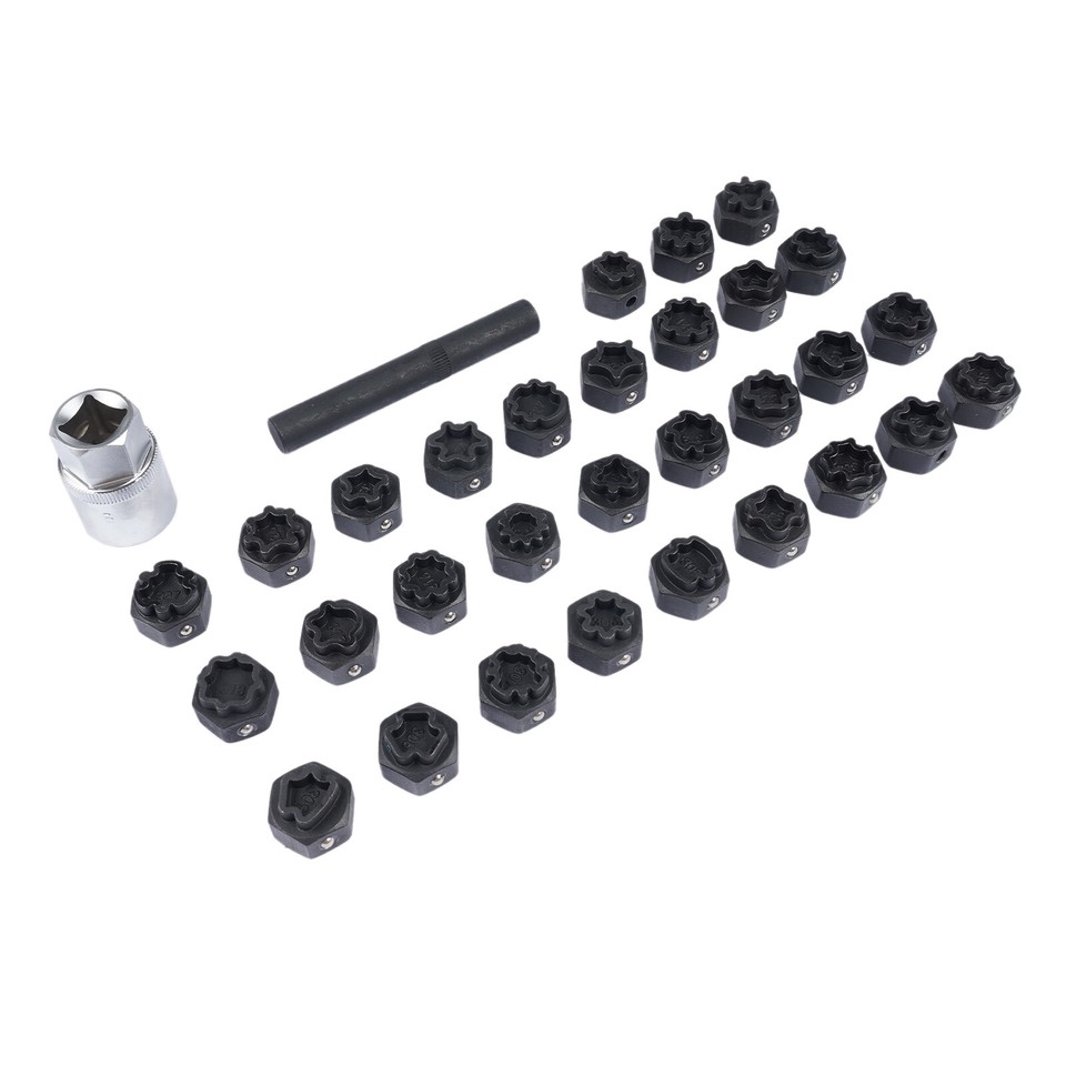 32pc Wheel Lock Lug Nut Master Key Set Removal Socket Tool Kit for ...
