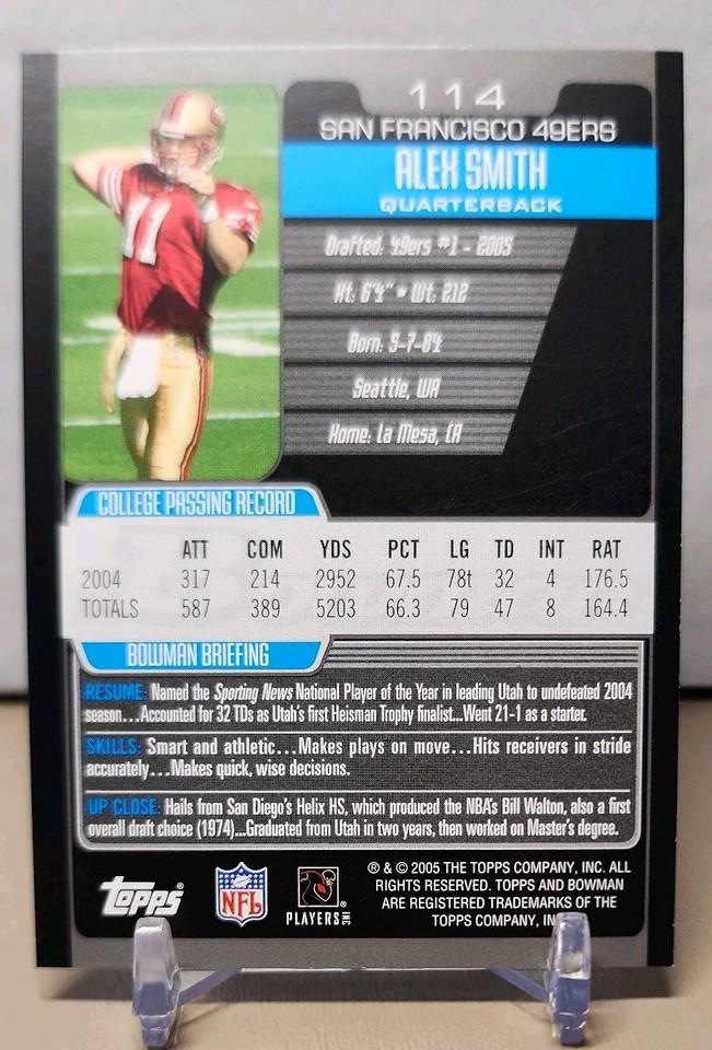 Alex Smith 2005 Bowman Rookie RC #114 | eBay