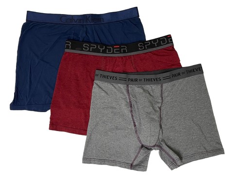 NEW 3 PK - CK/Spyder/Pr of Thieves Boxer Briefs - Mens L 5" Ins Ltwt ...
