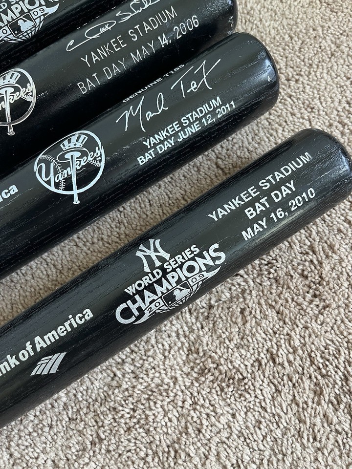 4 New York Yankees Baseball Bats SGA World Series Louisville Slugger ...