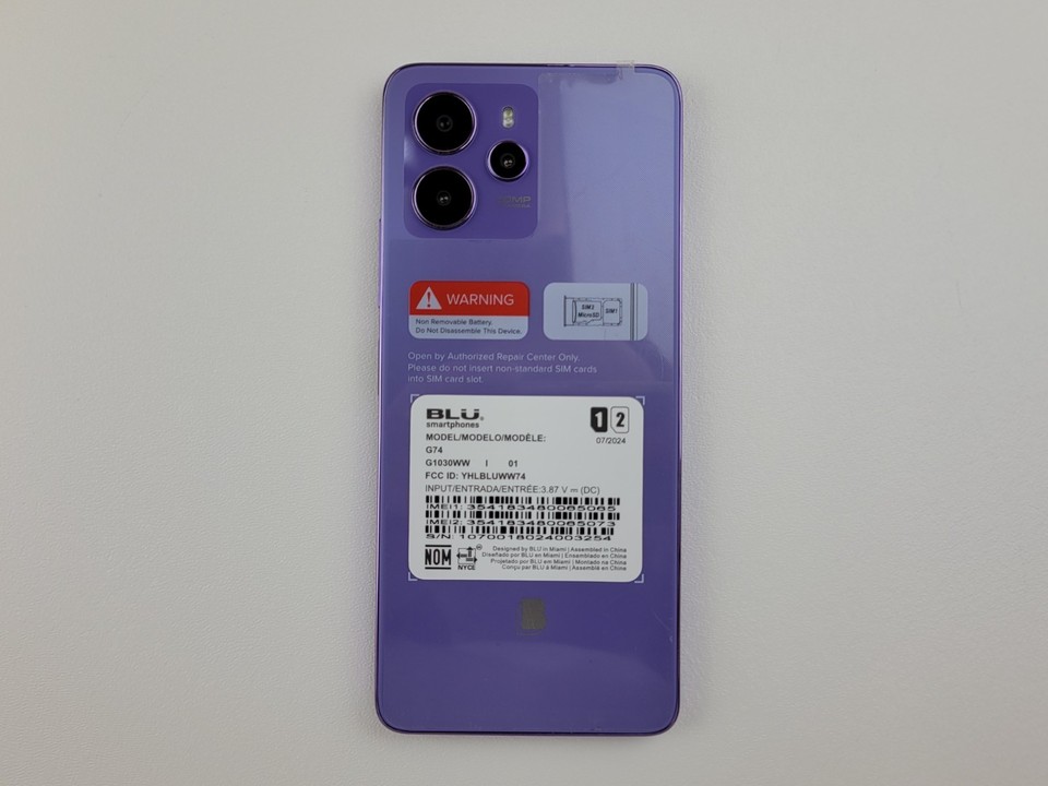 BLU G74 (G1030WW) 256GB - Purple (GSM Unlocked) Dual SIM - *PLEASE READ ...