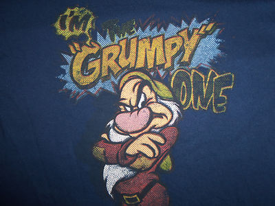 Disney Grumpy Dwarf "I'm The Grumpy One" Navy Graphic Print T Shirt - M ...