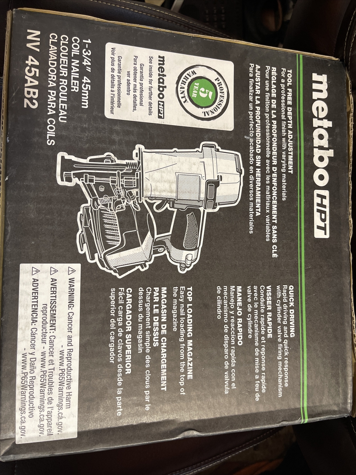 Metabo HPT NV45AB2 1.75 inch Coil Roofing Nailer 717709024182 | eBay