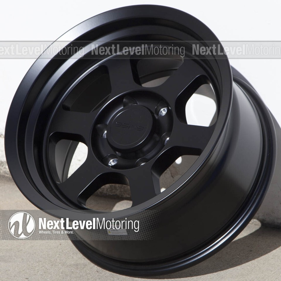 9SIX9 DEEP 17x8.5 6x139.7 -10mm MATTE BLACK TE37XT STYLE WHEELS FITS ...